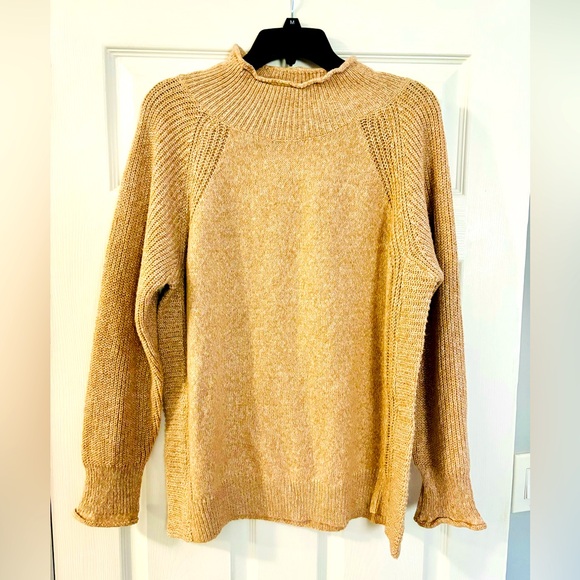 SHEIN | Sweaters | Shein Camel Colored Rolled Neck And Sleeve Hem ...